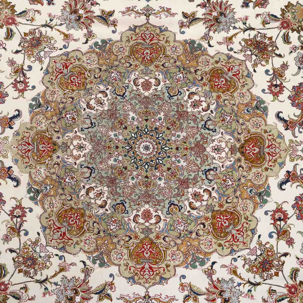 Vintage Tabriz pictorial-9'5 x 6'9-3496 - Damoka
