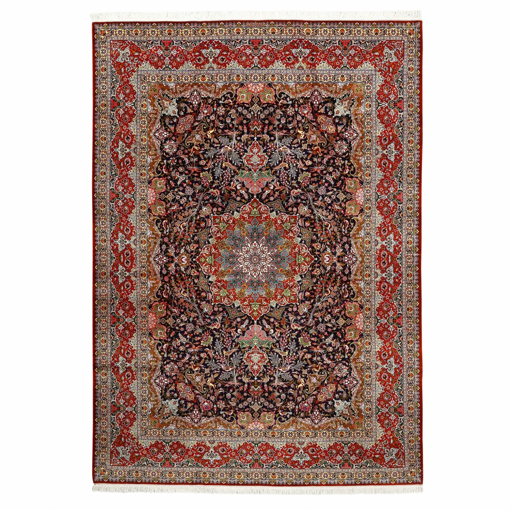 Vintage Tabriz SHERKAT FARSH-12'8 x 9'-Z792 - Damoka