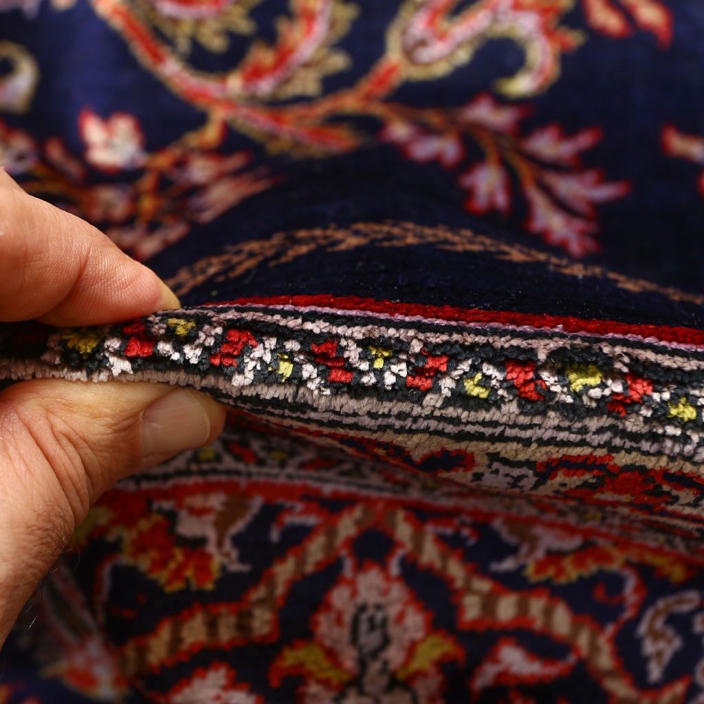 Vintage Kashan silk-9'11 x 6'3-6048 - Damoka